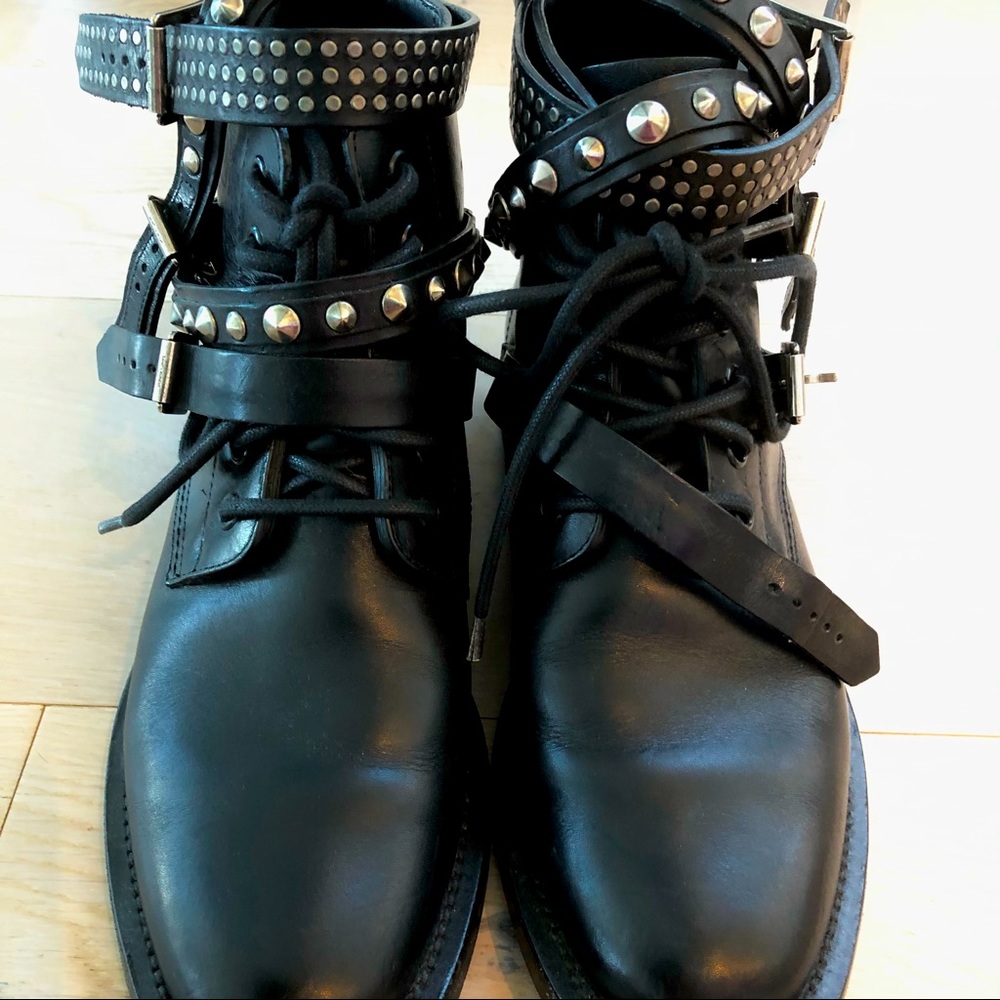 Saint Laurent Ranger Spike Accents Combat Boots - Gem